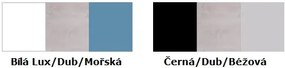 Meblar Skříň PL03 PLANET Barva: Černá/Dub/Béžová