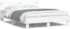 Rám postele s čelem a LED osvětlením bílý 140 x 190 cm 3207560