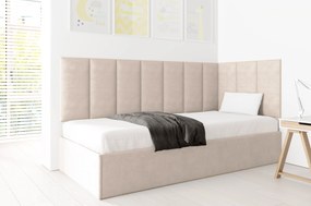 Eka Čalouněná postel Lucy s čalouněnými panely ZDARMA - 90x200 cm Barva látky Trinity: Černá (Trinity 2316)