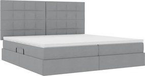 Postel s úložným prostorem a matrací Světle šedá 200 x 200 cm 3371802