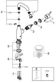 GROHE 23463001 - Umyvadlová baterie ESSENCE velikost M lesklý chrom
