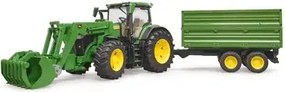 Bruder 03155 Traktor John Deere s předním nakladačem a sklápěcím přívě