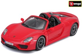 Kovový model bburago 1:24 plus porsche 918 spyder red