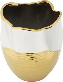 Váza Lux 25 cm zlatá/bílá