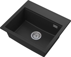 Gamma Modern 5055, 1-komorový granitový dřez 560x500x210 mm, černá, GMA-ZM-55-BK