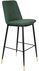 OnaDnes -20% White Label Tmavě zelená látková barová židle WLL LIONEL 75 cm