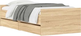 Rám postele se zásuvkami dub sonoma 90 x 190 cm 3207380