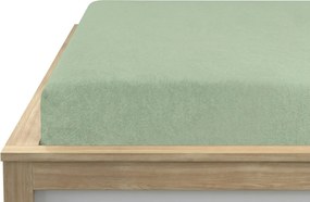 Fleecové napínací prostěradlo MOLTON světle zelené 180 x 200 cm