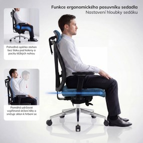 Ergonomická kancelářská židle tmavě modrá VECTOR