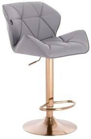 Barová židle MILANO - šedá na zlaté podstavě