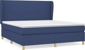 Box spring postel s matrací modrá 160x200 cm textil 3128379