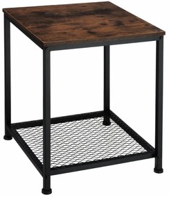 Tectake Odkládací stolek Derby 45,5x45,5x55,5cm Industriální dřevo tmavé, rustikální