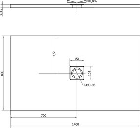 Polysan FLEXIA 140 x 80 x 3 cm 72900 sprchová vanička s možností úpravy rozměru