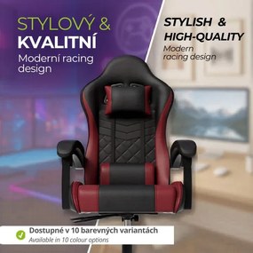 Herní a kancelářská židle k PC, černo-bordó
