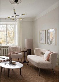 Bílý/v přírodní barvě konferenční stolek s mramorovou deskou 50x70 cm Sylvester – Bizzotto
