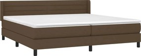 Box spring postel s matrací tmavě hnědá 200x200 cm textil 3129820