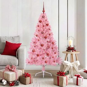 Umělý osvětlený vánoční stromeček Růžová 150 cm PVC 3397063