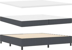 Postel s boxspringem s čelo Tmavě šedá a bílá 200 x 200 cm 3337572