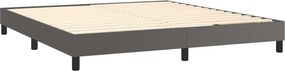 Box spring postel s matrací šedá 160x200 cm umělá kůže 3141135