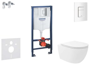 Grohe Rapid SL - Set předstěnové instalace, klozetu Oudee Vortex a sedátka softclose, tlačítko Skate Cosmopolitan, alpská bílá SANI11BA3110