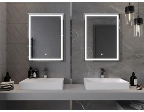 Mexen Miko, LED koupelnové zrcadlo s podsvícením 60 x 80 cm, 6000K, ochrana proti zamlžování, 9819-060-080-611-00