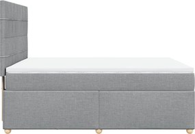 Box spring postel s matrací světle šedá 160 x 200 cm textil 3293631