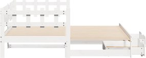 Válenda s přistýlkou a zásuvkami bez matrace bílá 90x200 cm 3302252