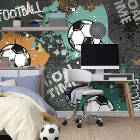 Samolepící tapeta fotbalový míč v moderním provedení - 300x200 cm