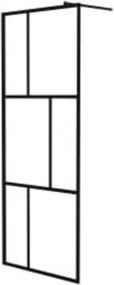 Zástěna do průchozí sprchy s policí černá 80x195 cm ESG/hliník 3185448