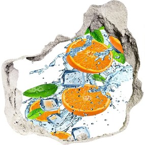 Wallmuralia Nálepka 3D díra samolepící Pomeranče 75x75 cm
