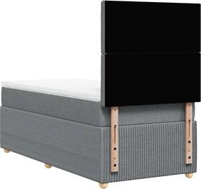 Box spring postel s matrací světle šedá 90x190 cm textil 3291925