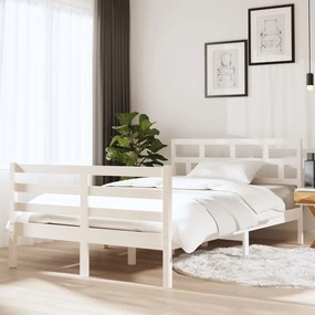 Rám postele bílý masivní dřevo 135 x 190 cm Double,  3101259 HangarStore.cz