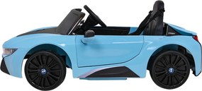 Ramiz Elektrické autíčko BMW i8 Lift modré + dálkové ovládání + pomalý start + 3bodové pásy + MP3 USB + LED