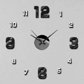 Luxusní lesklé černo-bílé samolepicí nalepovací hodiny MPM E01.3774.0090 - průměr 60cm