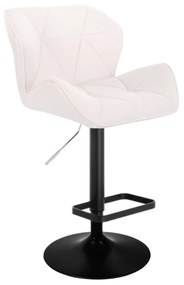 LuxuryForm DESIGN Barová židle MILANO VELUR na černé kulaté podstavě - bílá