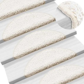 Schodové rohože 20 ks 56 x 17 x 3 cm bílé půlkulaté 3365843