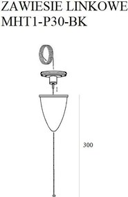 Maxlight MHT1-P30-BK TRACK Zavěšení nastavitelné, 3 m lanko, bez uchycení, černé