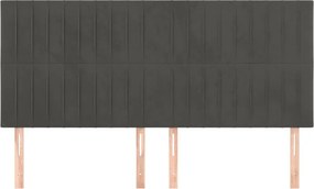 Čelo postele tmavě šedé 160x5x118/128 cm sametové 3116625