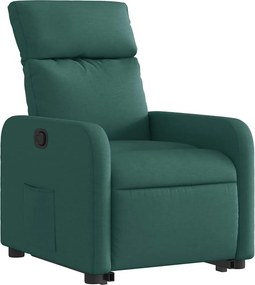 Zvedací polohovací křeslo tmavě zelené textil 3206705