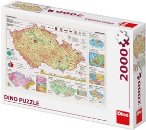 DINO Puzzle Mapy České republiky 97x69cm skládačka 2000 dílků dn561281