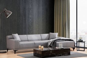 Designová rohová sedačka Dellyn 250 cm světle šedá - pravá