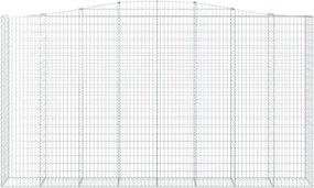Klenuté gabionové koše 3 ks 400x50x220/240cm pozinkované železo 3146035