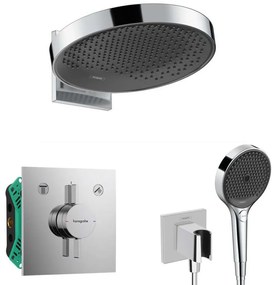 Hansgrohe - Sprchový set s baterií pod omítku, s tělesem, průměr 36 cm, 3 proudy, chrom SANI21HHH009
