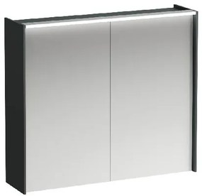 Laufen Lani - Zrcadlová skříňka s LED osvětlením, 71x82x21 cm, 2 dvířka, šedá H4037621122661