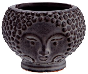Obal na květiny Mini Face, šedá barva, keramika