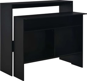 vidaXL Barový stůl se 2 stolními deskami 130 x 40 x 120 cm [280218] Barva: Černá