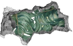Wallmuralia Nálepka 3D díra samolepící Monstera 95x73 cm