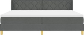 Postel s boxspringem s čelo Tmavě šedá 200 x 200 cm textil 3341378