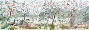 INTERDRUK Panoramatické puzzle Secret Garden: Ptačí svět / 1000 dílků