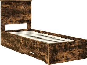 Rám postele Uzený dub a stříbrná 70 x 190 cm Kompozitní dřevo 3411372